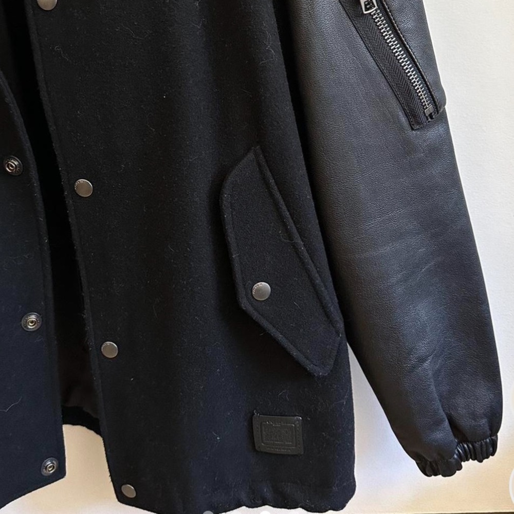 Coach Bomber Letterman Jacket Real Leather And Suede - Gem